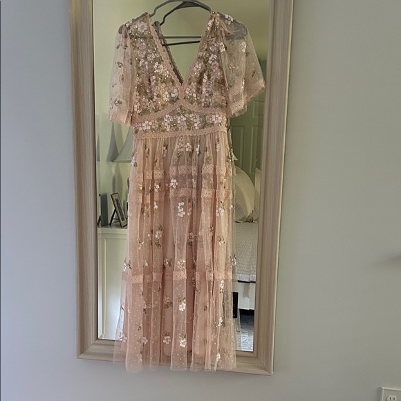 Needle & Thread | Dresses | Needle Thread Blush Floral Midi Dress ...